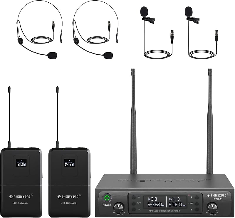 Pro Dual UHF Wireless Microphone System，Auto-Scan Cordless | Reverb