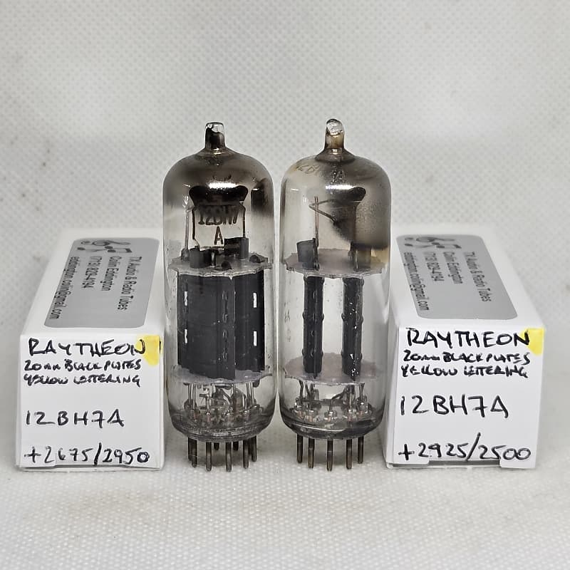 Raytheon 12BH7A Black Plate Matched Pair NOS 12BH7 ECC99 | Reverb UK