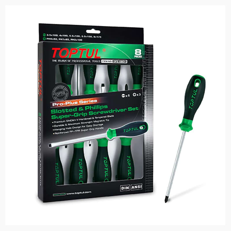 TOPTUL 8-piece Pro-Series Screwdriver Set | Reverb UK