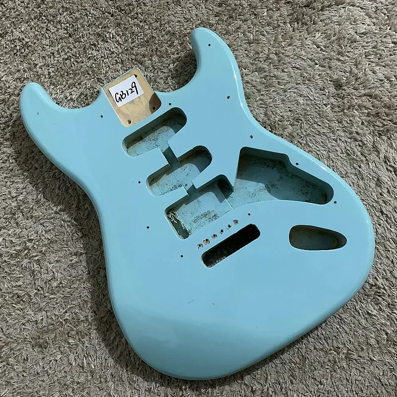 Light Blue SSH Basswood Stratocaster Strat Style Guitar Body | Reverb