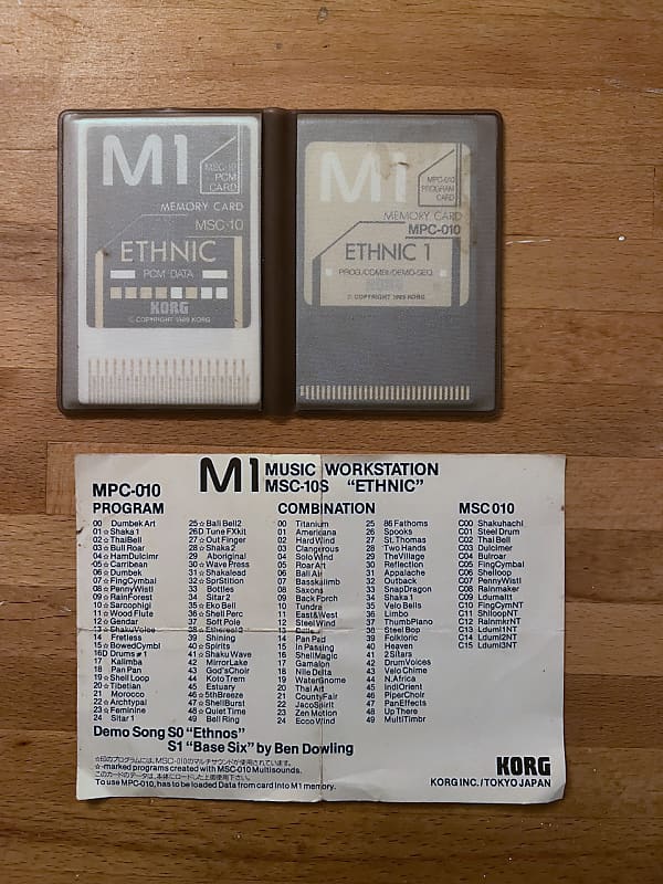 Korg MSC-10S Ethnic 1 Sound Card Set for the Korg M1 | Reverb