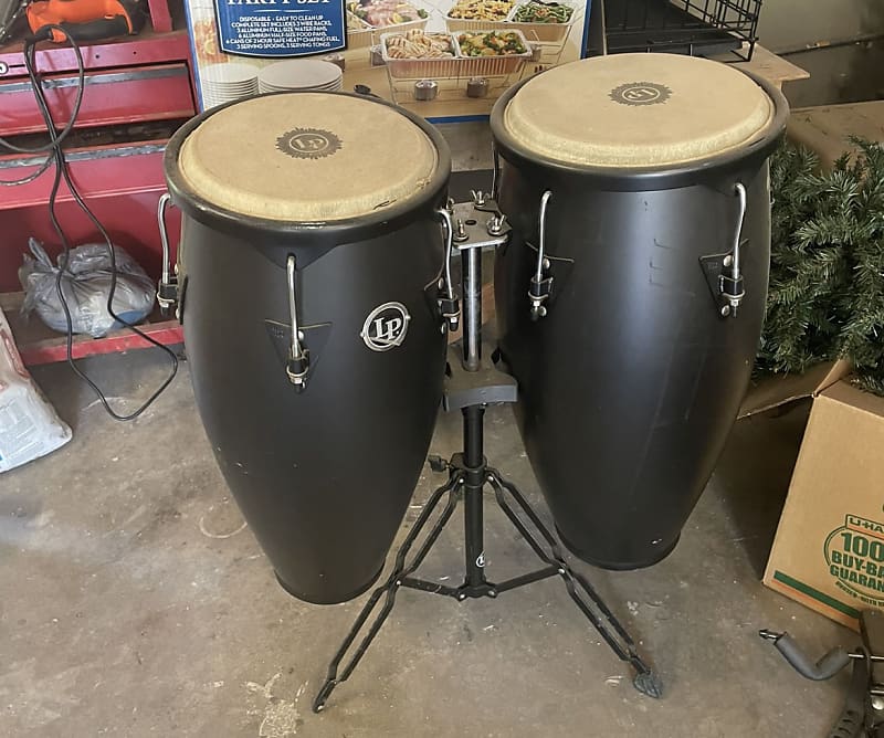 90s Latin Percussion Congas in matte black | Reverb