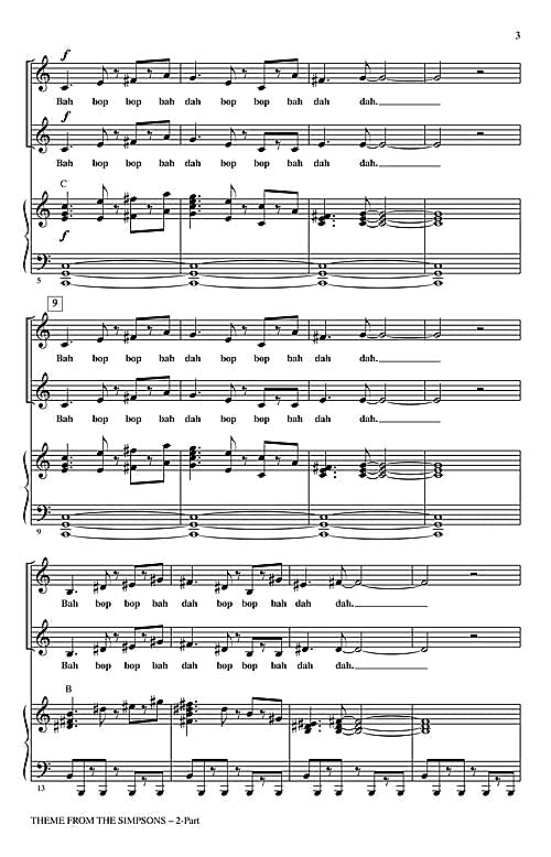 The Simpsons Theme 2 Part Pop Choral Series Danny Elfman | Reverb