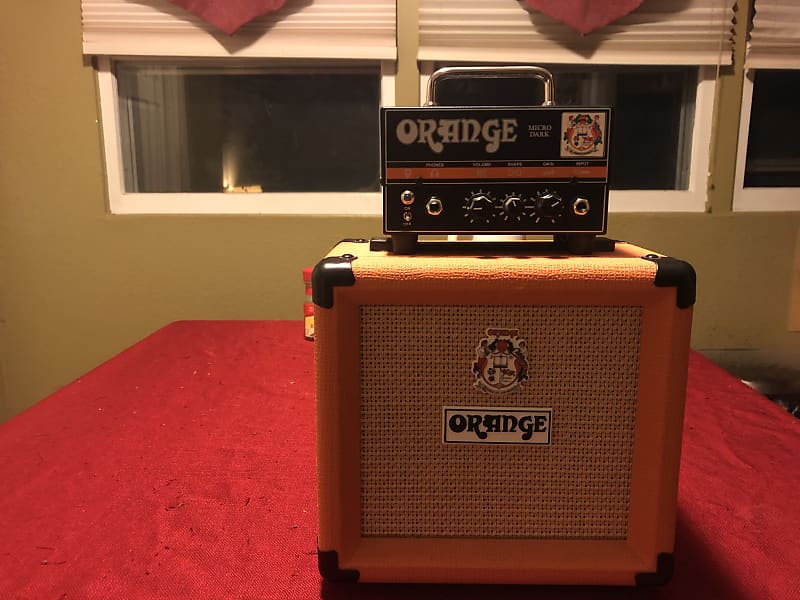 Orange Micro Dark 20-Watt Hybrid Guitar Amp Mini Half Stack | Reverb