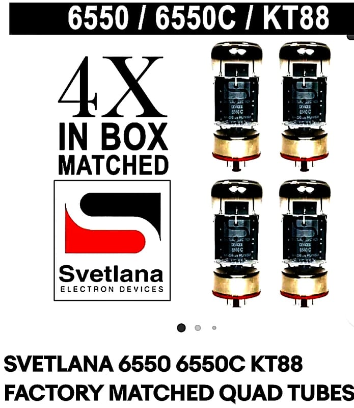 SVETLANA QUAD 6550 6550C KT88 TUBES FACTORY MATCHED SET OF | Reverb