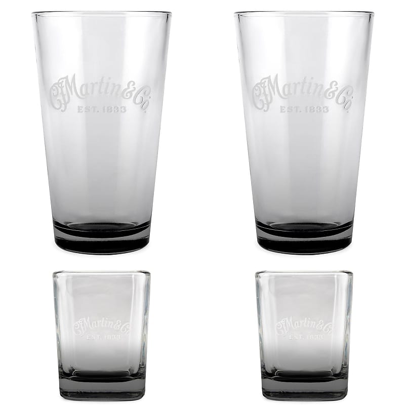 Martin Black Bottom Pint and Shot Glass - 2 Pack | Reverb