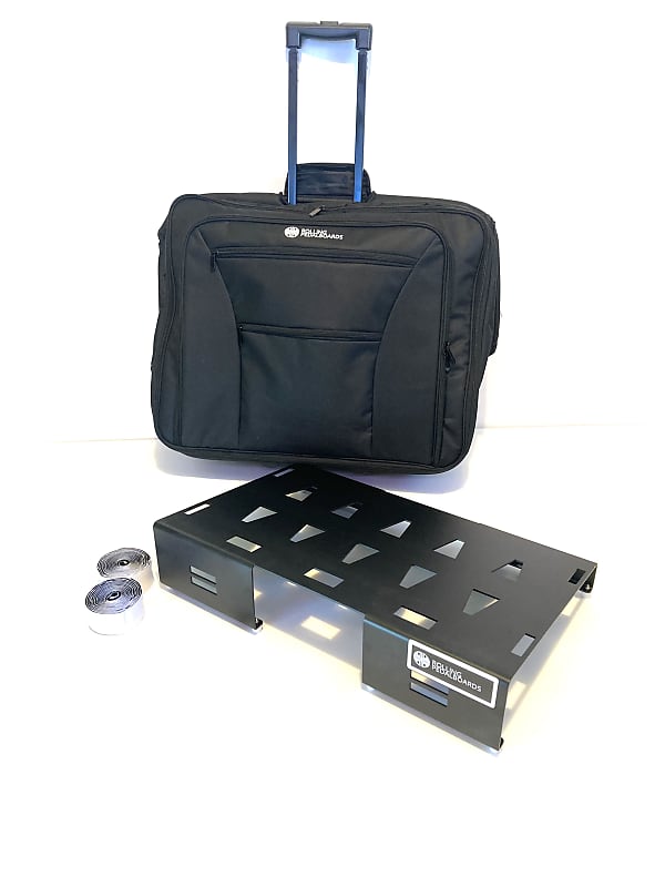 Large Aluminum Pedalboard with Rolling Case 14.5" x 22" Hook | Reverb