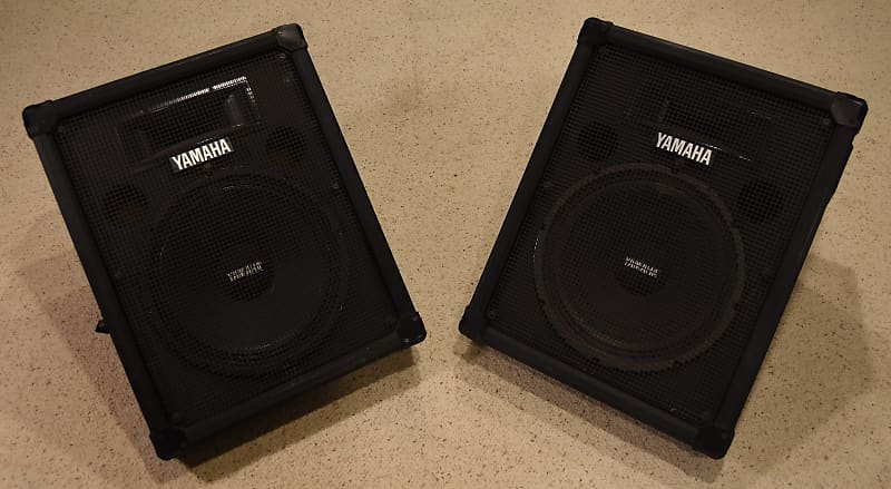 2 - Yamaha SM15H Stage Monitors, 1980s Black | Reverb