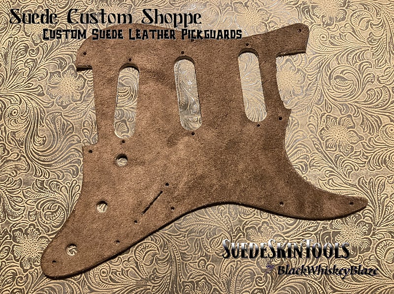 Custom Suede Tooled Leather Alt. Pickguard fits Fender | Reverb