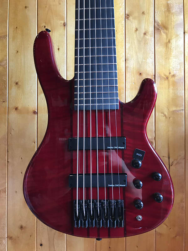 Wolf S11-7 7 String Bass Guitar - Trans Red | Reverb