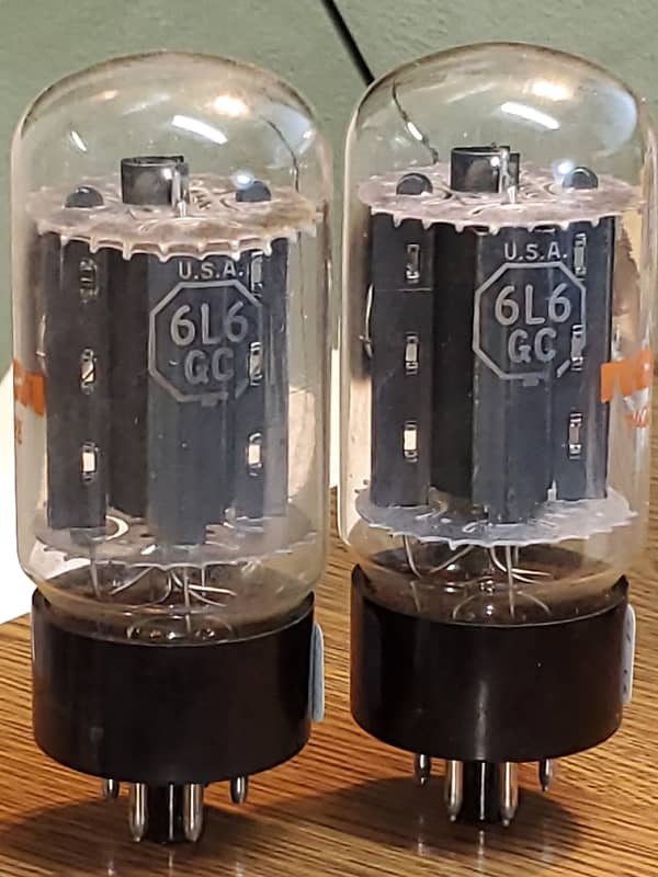 6L6GC RCA Black Plate Matched Pair MaxiMatcher2 tested | Reverb