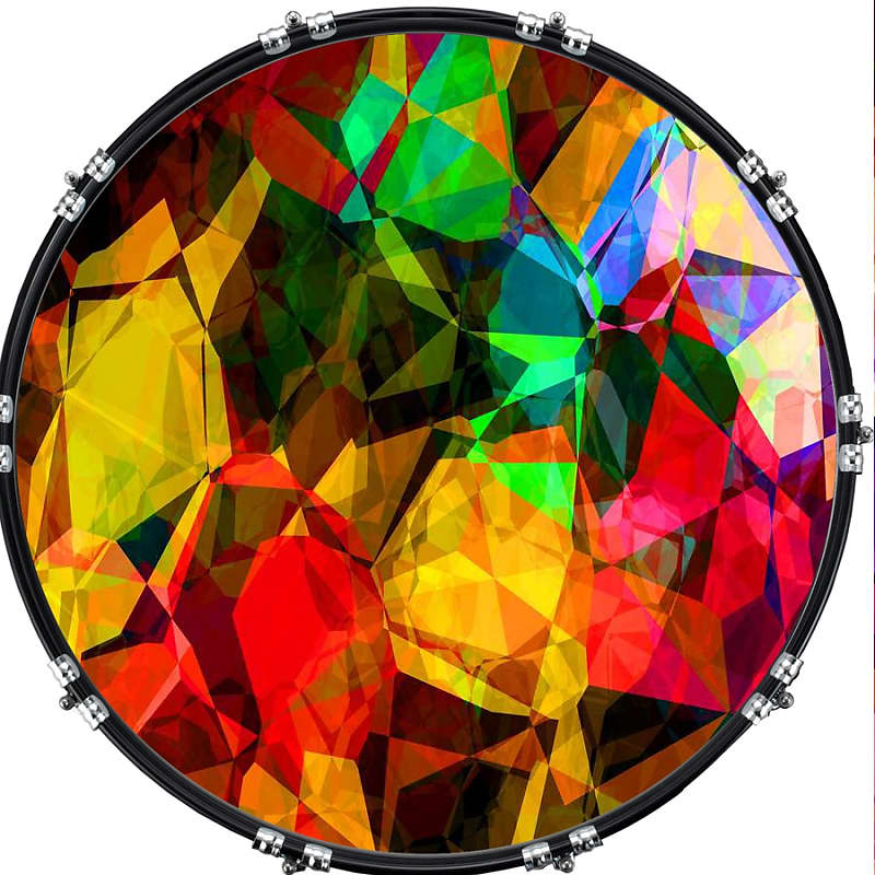 Custom Graphical 22" Kick Bass Drum Head Skin -Colorful 5 | Reverb