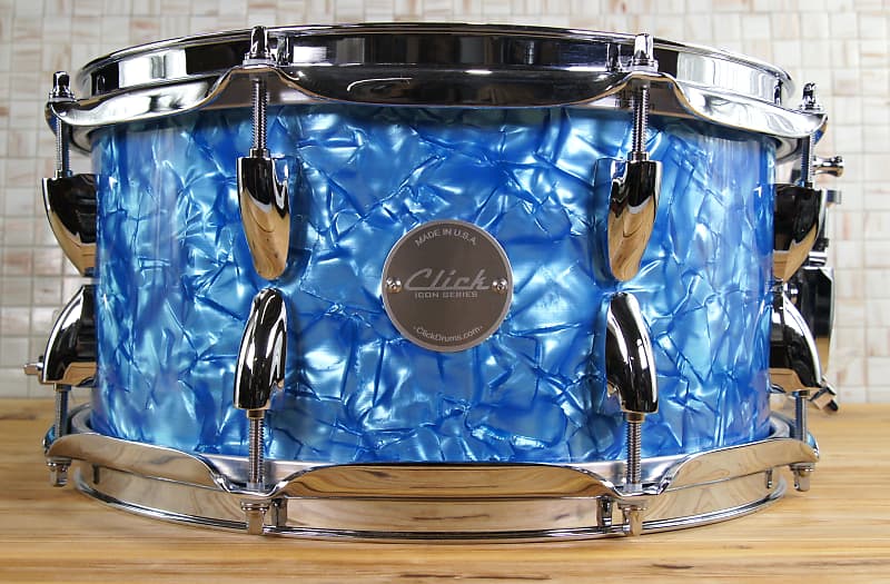 Click Custom 10ply Maple 6x12 Snare Drum Light Blue Pearl | Reverb