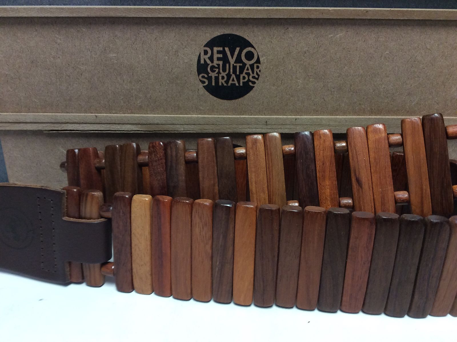Revo Solano Exotic Wood Guitar Strap - Mahogany | Reverb