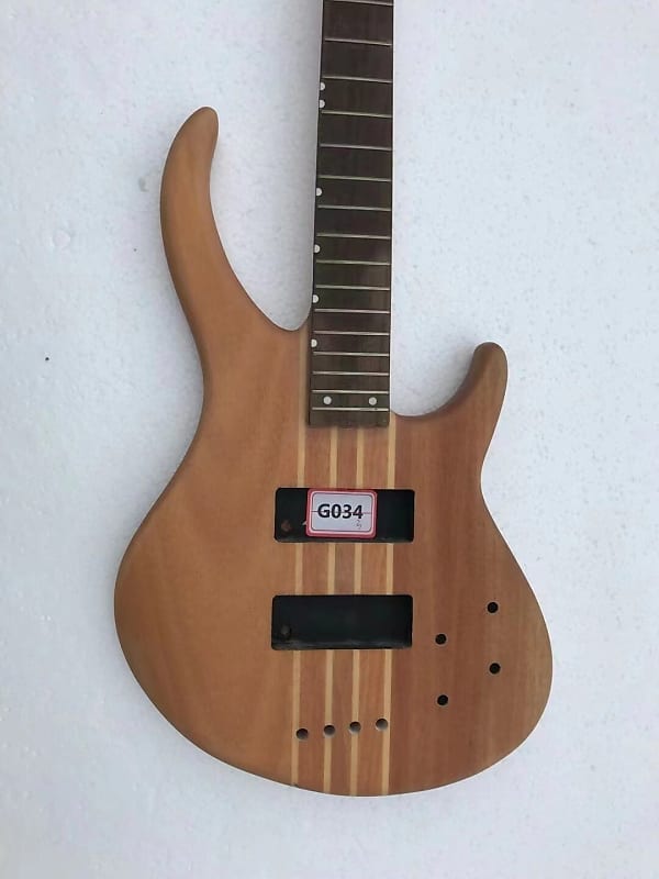 Unfinished Double Cutaway Mahogany Body 4 String Bass with | Reverb