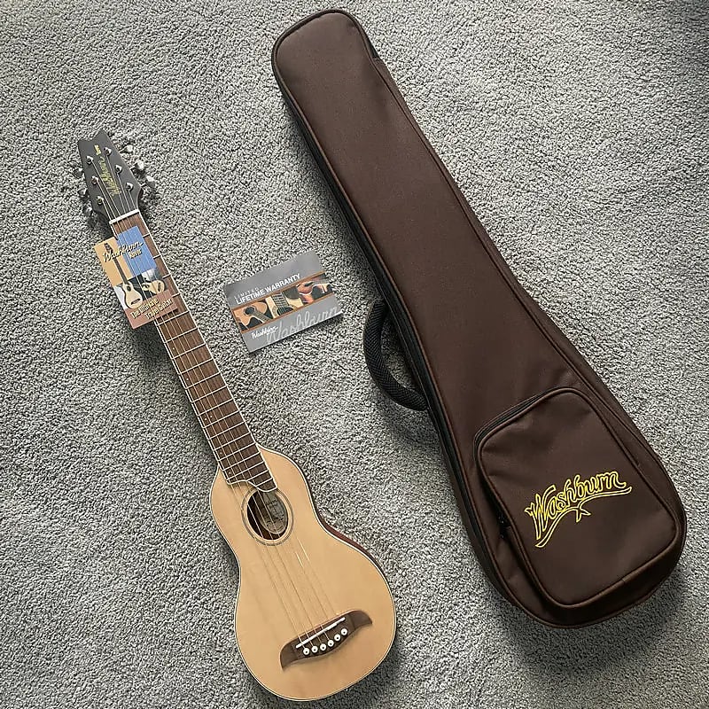 Washburn Rover 34'Solid Top Travel Acoustic Guitar with Case | Reverb