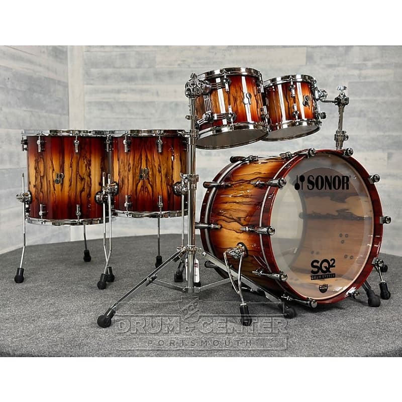Sonor SQ2 Beech 5pc Drum Set Candy Red Burst Over African | Reverb