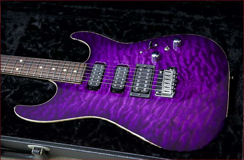 Tom Anderson Drop Top Guitar - Purple Quilted Maple Top w/ | Reverb