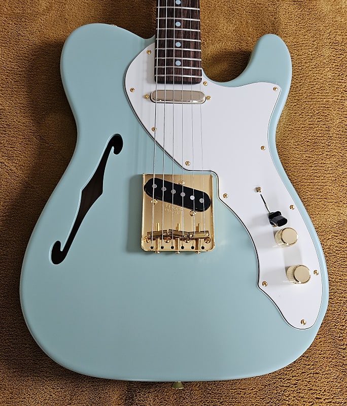 Fender Japan Thinline Telecaster - Kusumi Green - Gold | Reverb