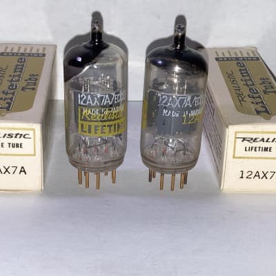 Well Matched Pair (6.6%) Raytheon 12AX7A Long Black Plate | Reverb