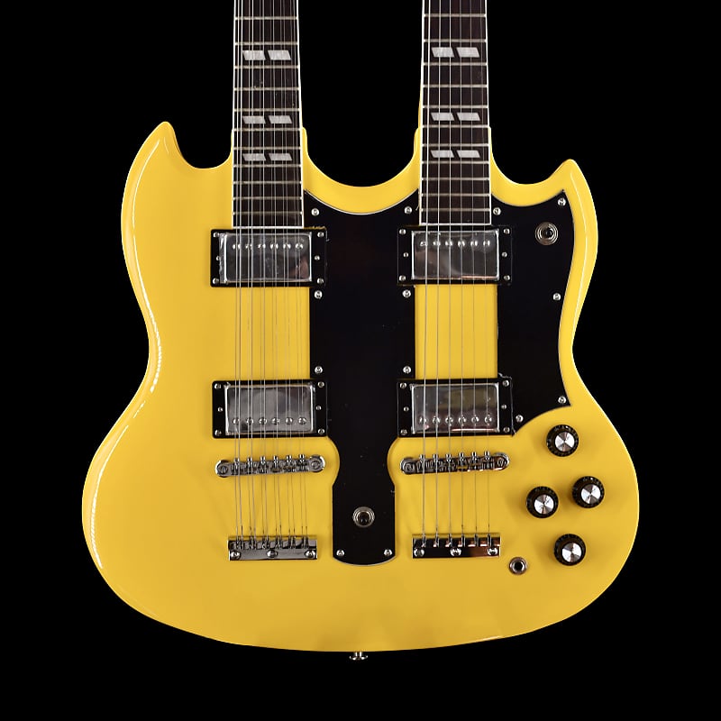 Brandon’s Custom Shop Double Neck 12/6 - Bahama Yellow | Reverb