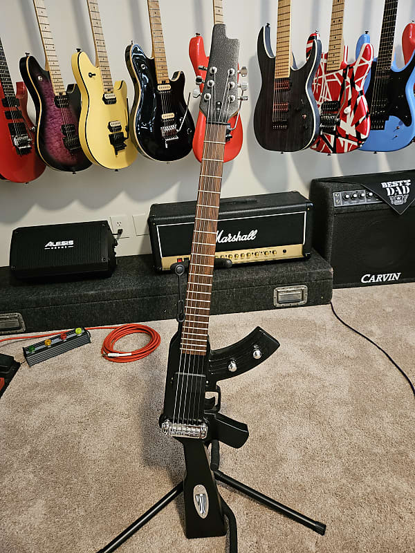 Electric Guitar Machine Gun Shaped 2010’s - Black Textured | Reverb