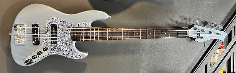 Valenti Ice Blue 5 string Jazz - Ice Blue | Reverb