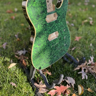 Dillion Telecaster body 2020s - Green stain figured maple | Reverb