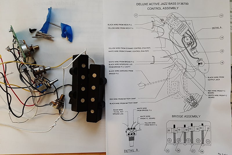 Fender Jazz Bass - Active 4 string Electronics-Pickups-Bridge | Reverb