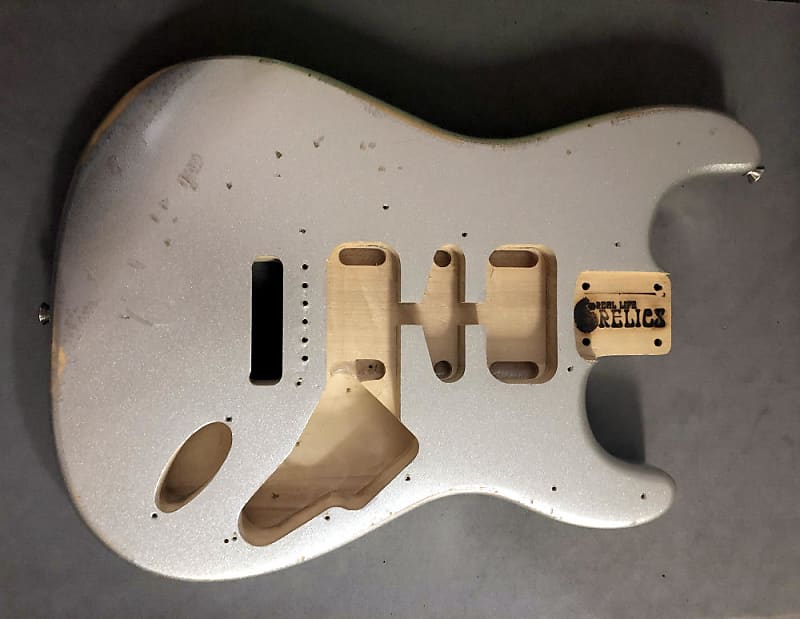 Real Life Relics Silver Sparkle Strat Body + FREE SHIPPING! | Reverb