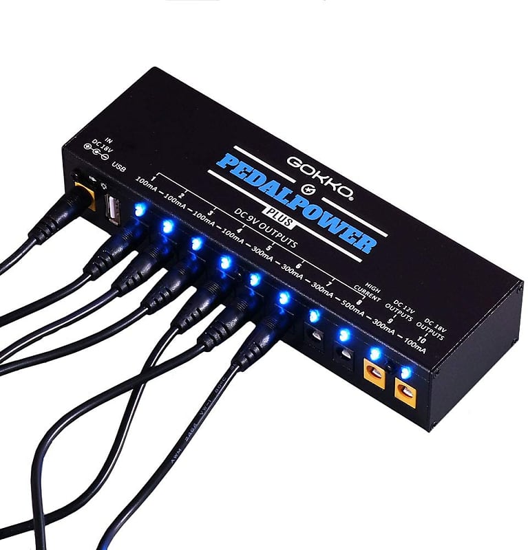 Guitar Pedal Power Supply with 10 DC Output for 9V/12V/18V | Reverb