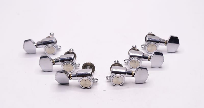 Vintage RARE 1980s Gotoh Tuners Tuning Pegs Chrome 3x3 Set | Reverb
