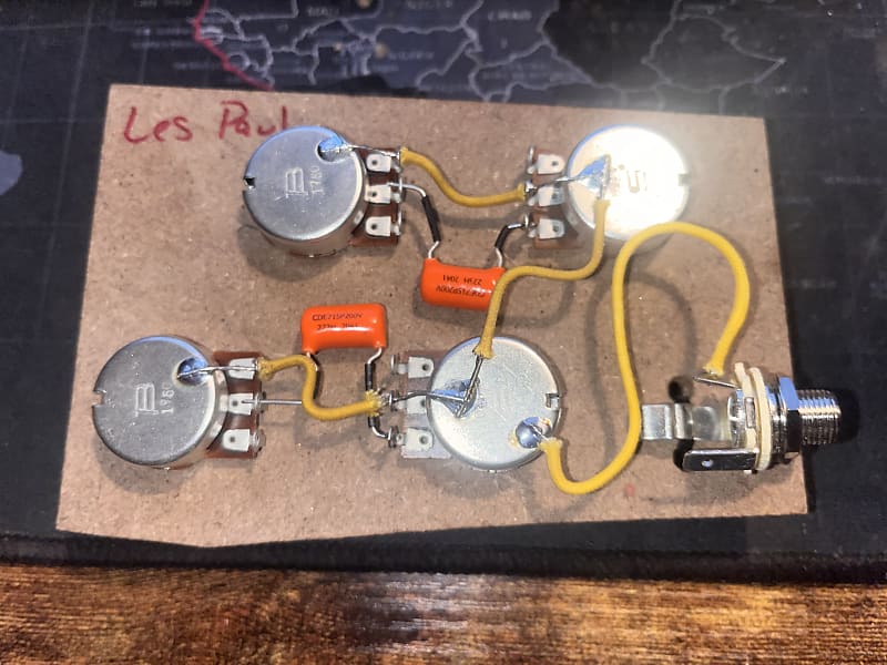BareTone 50’s LP Wiring Harness (Orange Drop Cap) | Reverb