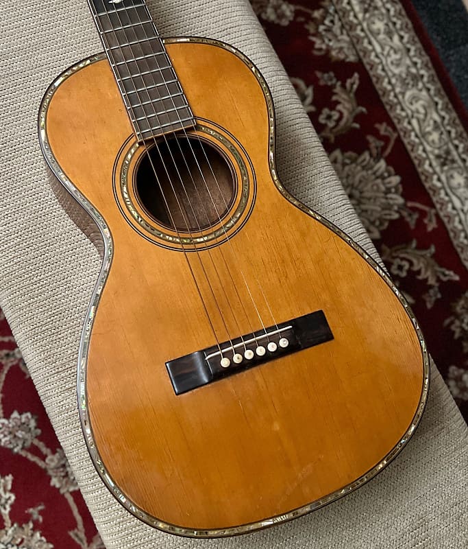 Harmony Supertone Artist Parlor Acoustic Guitar w/ Chip Board | Reverb