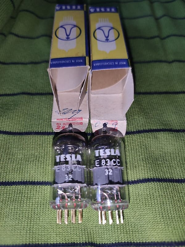 NEW TESLA E83CC 12ax7 ecc83 frame grid matched pair NOS NIB | Reverb