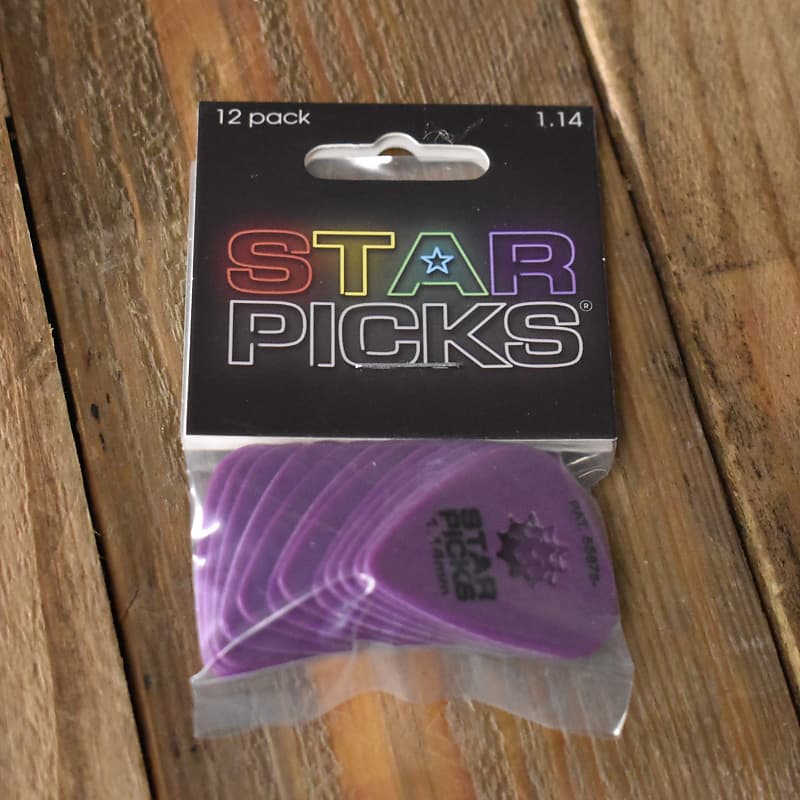 Star Picks Purple 1.14mm Guitar Picks - 12 Pack | Reverb