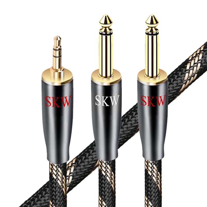 3.5Mm Jack 1/8" To Dual 6.35Mm 1/4" Mono Y Splitter | Reverb