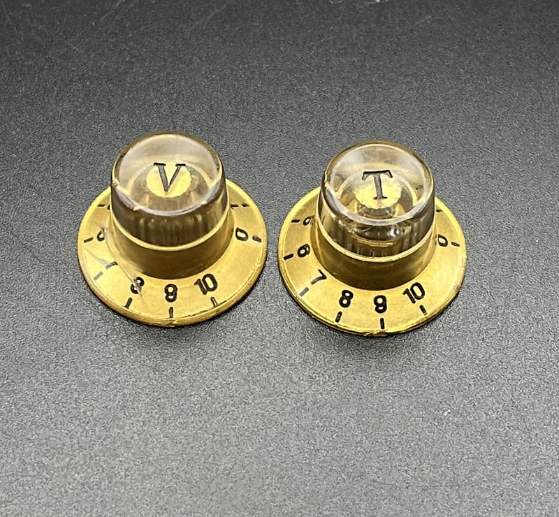 1968 Vintage Univox, Teisco Knobs 1 Volume & 1 Tone - Gold | Reverb UK