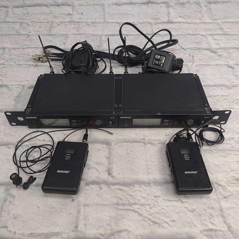 Shure SLX4 SLX1 Dual Wireless Lavalier Outfit 518-542 | Reverb