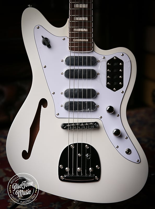 Vintage Revo Series Surfmaster Quad Metallic White | Reverb
