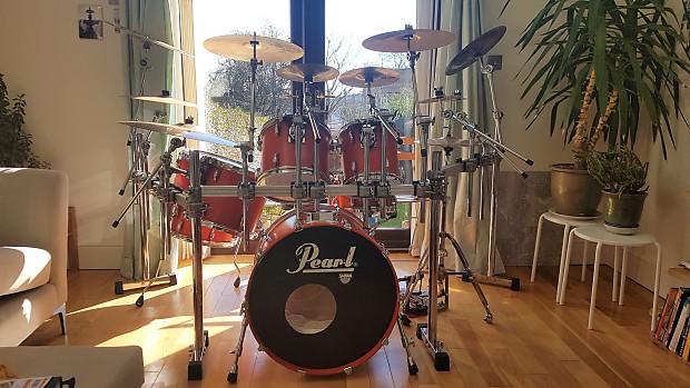 Pearl Prestige Session Select DLX 1998 Orange Burnish Lacquer | Reverb