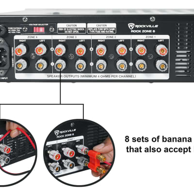 Rockville Rock Zone 8 Channel Multi Room Receiver+8) 6.5" | Reverb