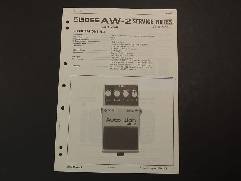 Boss AW-2 Service Notes [Three Wave Music] | Reverb