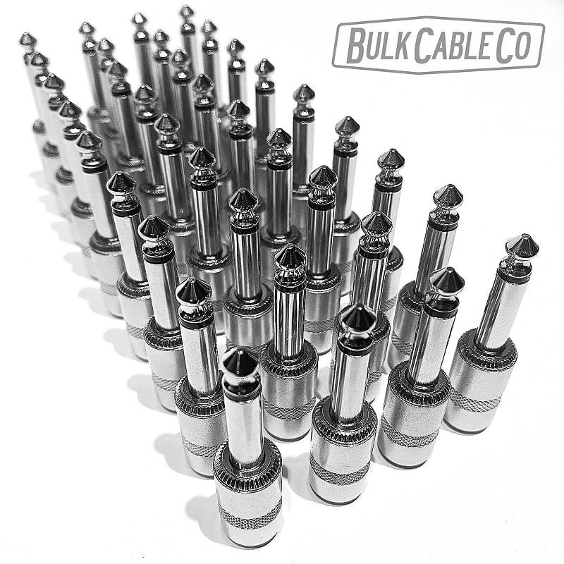 36 Pack - BulkCableCo 1/4" Straight Short Body Connectors - | Reverb