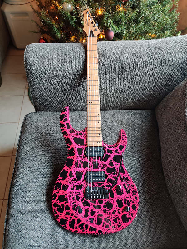 Kiesel Aries A6X 2019 Crackle Hot Pink Roasted Maple Neck | Reverb