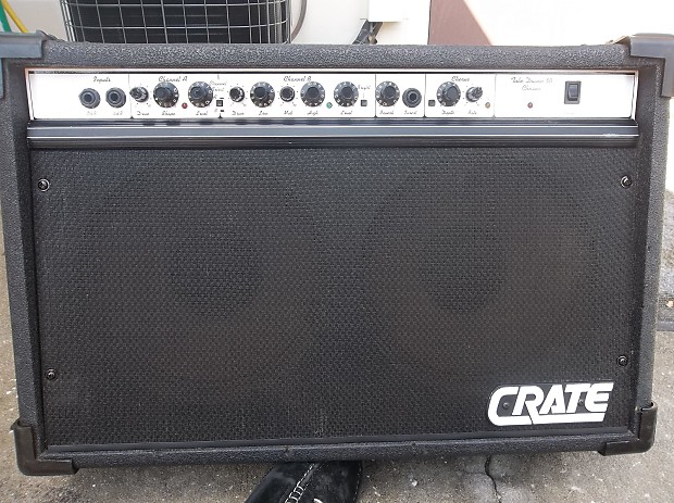 crate tube driven chorus reverb amp T-D50C 1980 black tolex | Reverb
