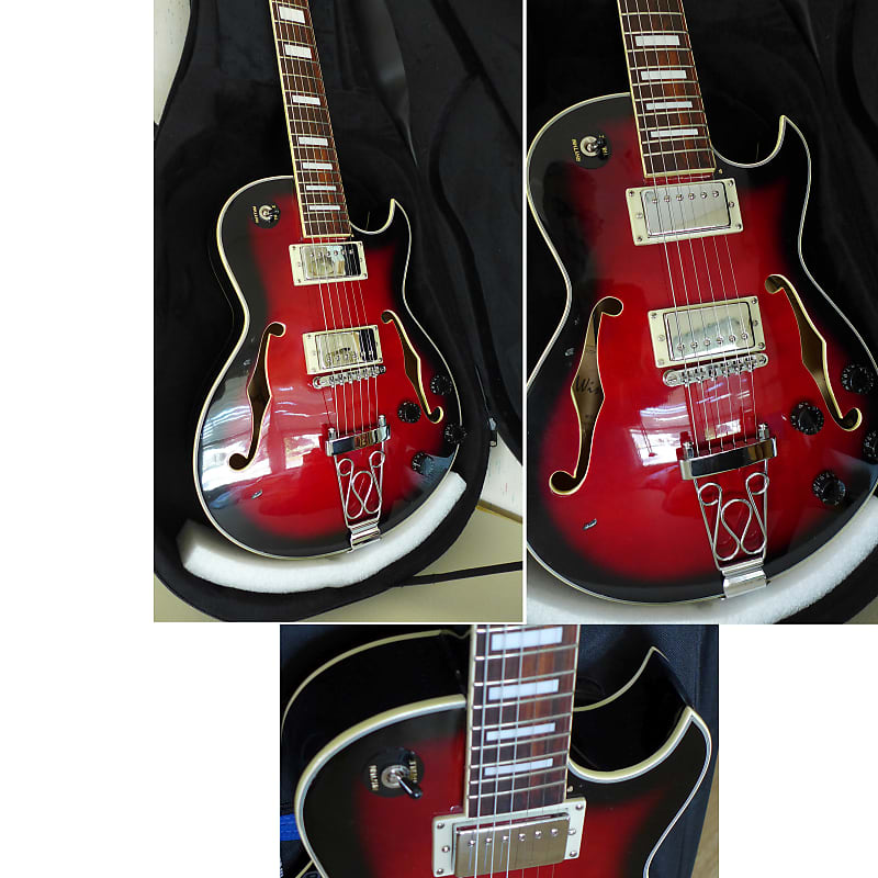 Slashed Windaroo Electric Jazz Guitar-Free W30Amp, Case & | Reverb
