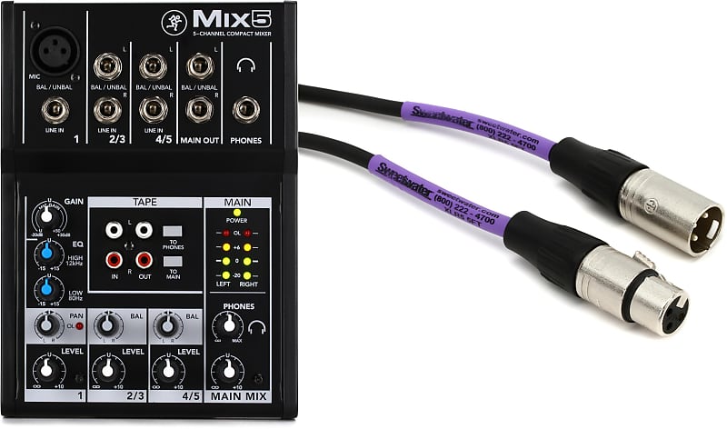 Mackie Mix5 5-channel Compact Mixer Bundle with Pro Co EXM-5 | Reverb