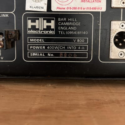 Rare vintage! HH Electronics V800 MOS-FET Power | Reverb Australia