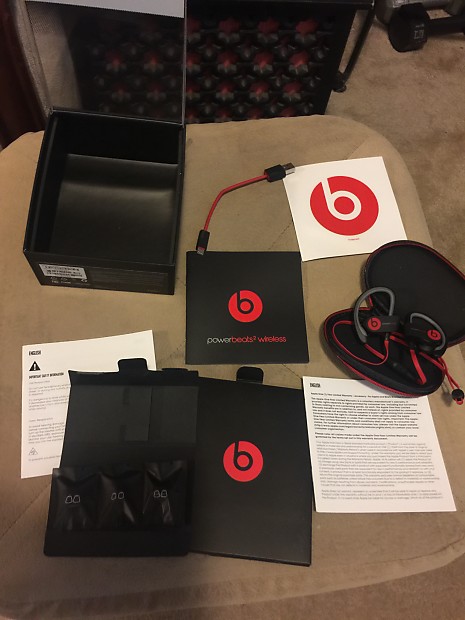 Beats by Dre Power Beats 2 Black and Red | Reverb